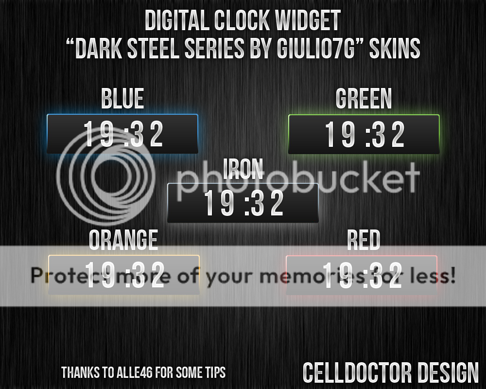 [wgz]Dark Steel Widget Clock by CellDoctor.(đồng hồ màn hình chờ ...